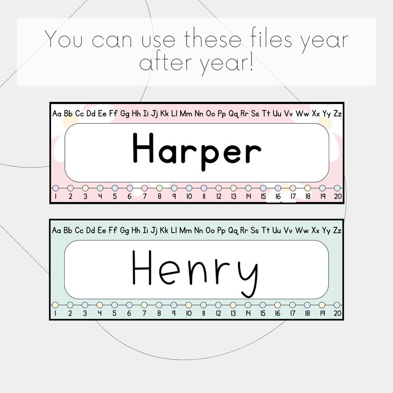Daisy Pastel Desk Name Tags for Pastel Classroom Decor, Editable Desk ...