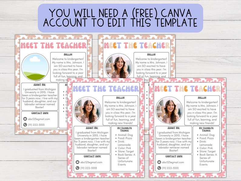 Retro Meet the Teacher Template Groovy Meet the Teacher - Etsy