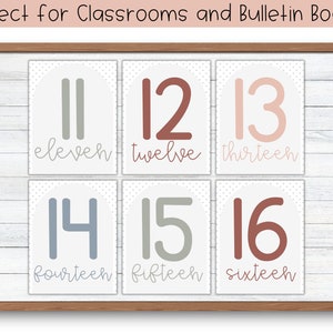 Boho Rainbow Number Posters | Classroom Decor, Classroom Posters ...