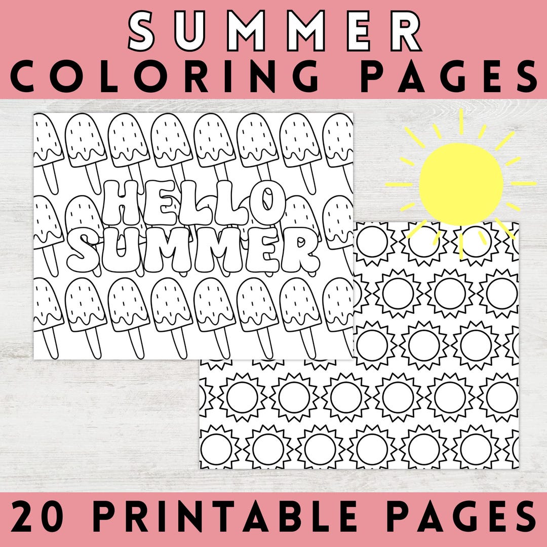 Printable Summer Coloring Pages for Kids or Adults | Groovy Summer ...