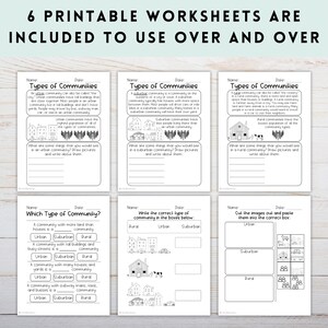 Types of Communities Worksheets | Printable Social Studies Worksheet ...
