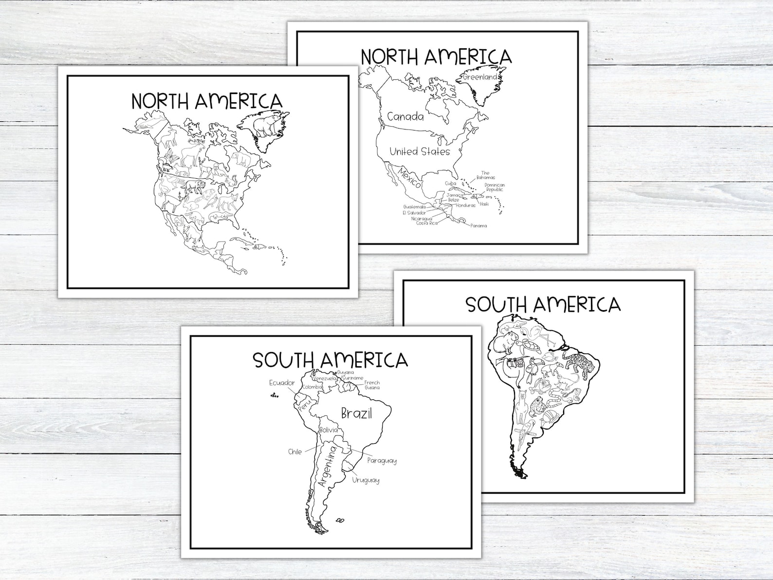 7 Continents Maps and Coloring Sheets Worksheets Homeschool - Etsy