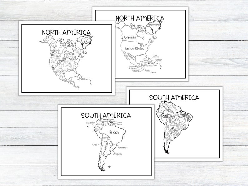 7 Continents Maps and Coloring Sheets | Worksheets, Homeschool ...