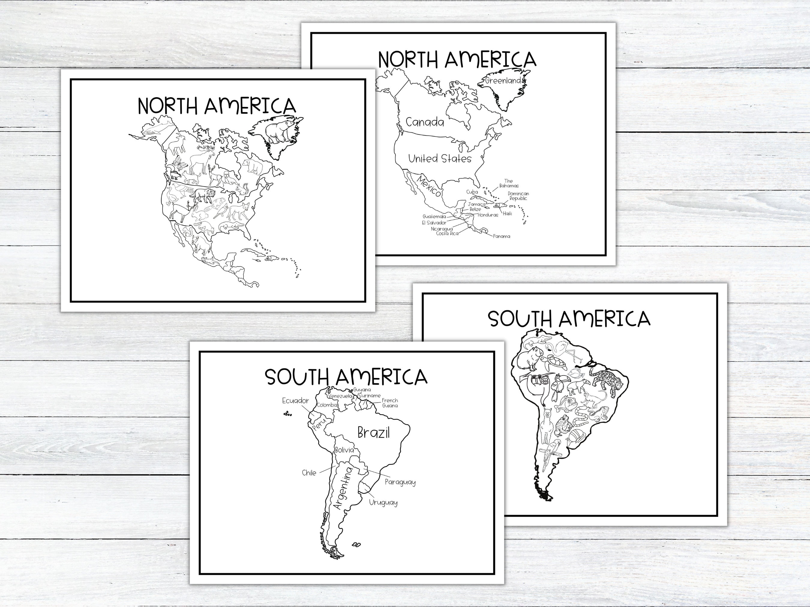 Mapas de los 7 continentes y hojas para colorear / Hojas de trabajo ...