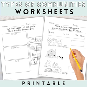 Types of Communities Worksheets | Printable Social Studies Worksheet ...