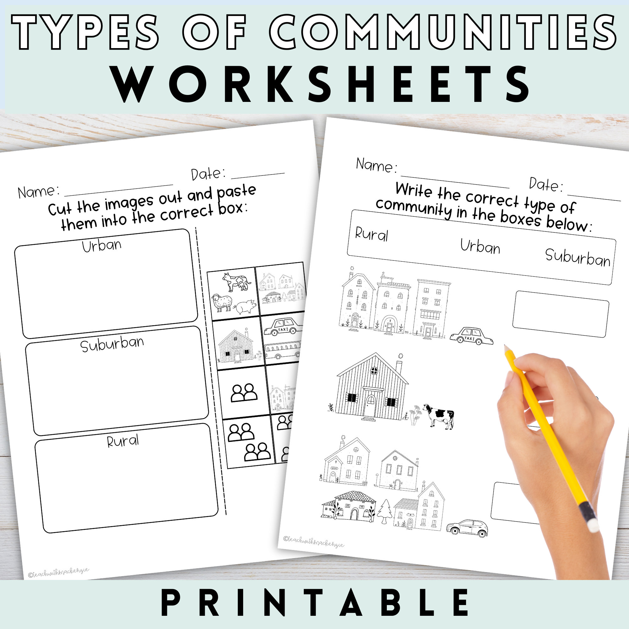 Types of Communities Worksheets Printable Social Studies Worksheet ...