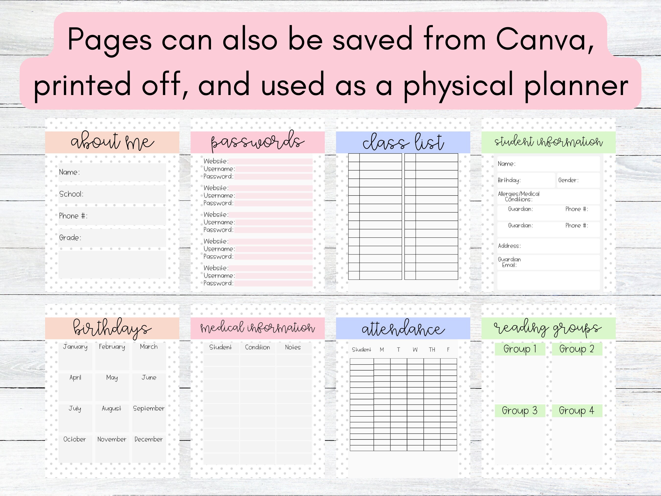 Digital Teacher Planner | Pastel Rainbow Teacher Planner, Printable ...