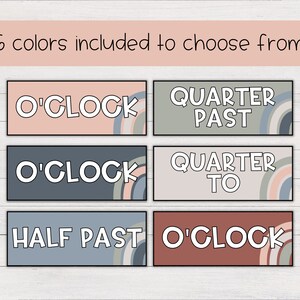 Boho Classroom Clock Labels | Boho Clock Numbers, Boho Rainbow ...