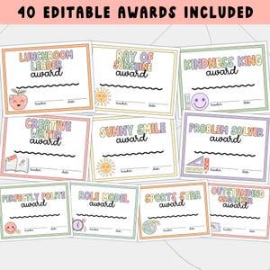 Editable and Printable End of the Year Award Certificates | Fun Student ...