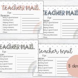 Printable Teacher Mail Boho Rainbow, Back to School, Teacher Printable ...