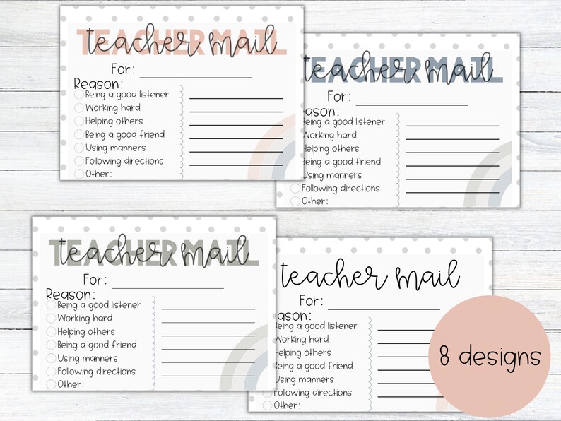 Printable Teacher Mail Boho Rainbow Back to School Teacher - Etsy