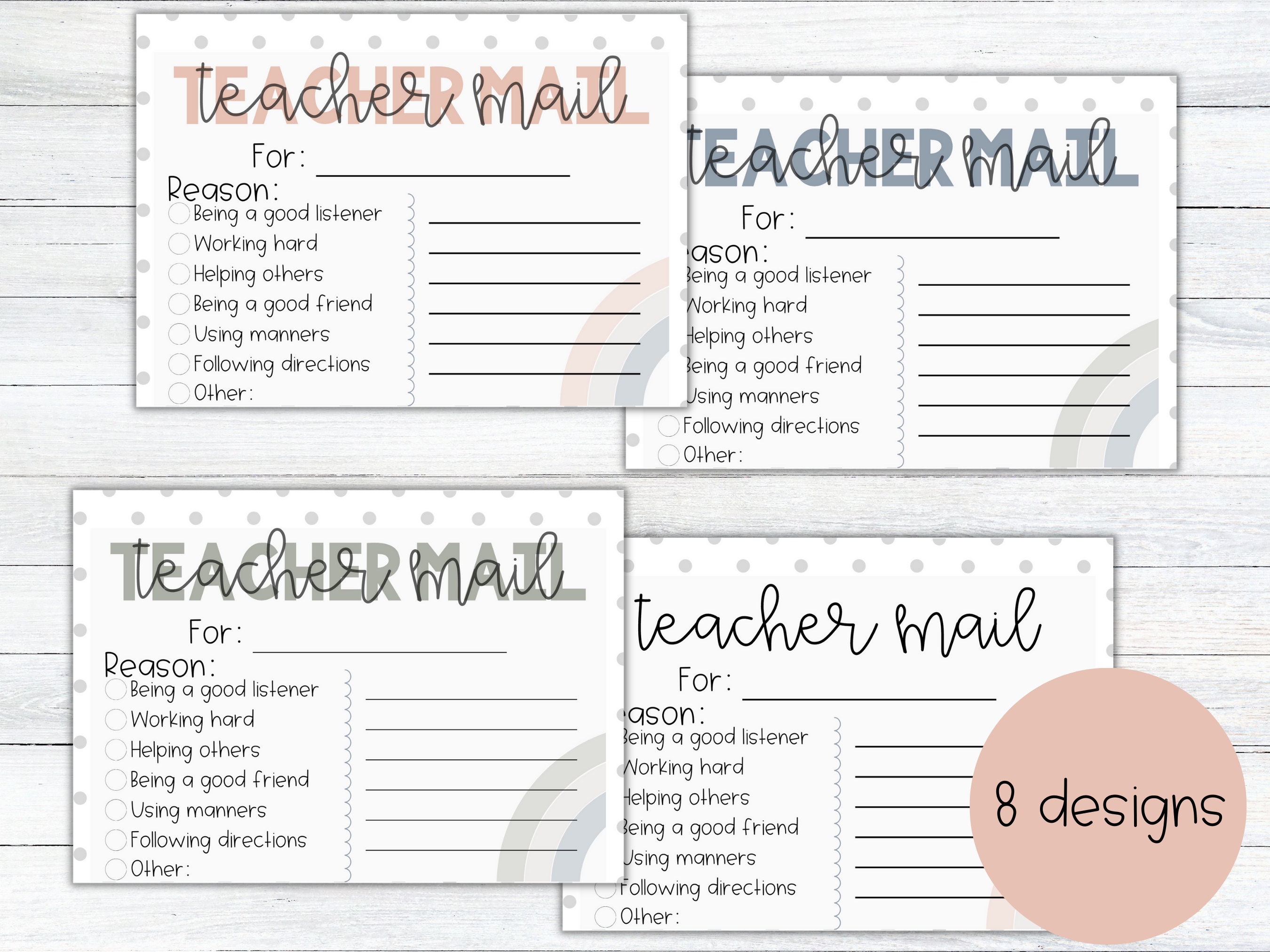 Printable Teacher Mail Boho Rainbow Back to School Teacher - Etsy