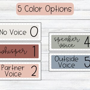 Boho Rainbow Voice Level Charts | Noise Level Posters | Classroom Decor ...