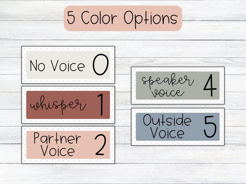 Boho Rainbow Voice Level Charts Noise Level Posters - Etsy