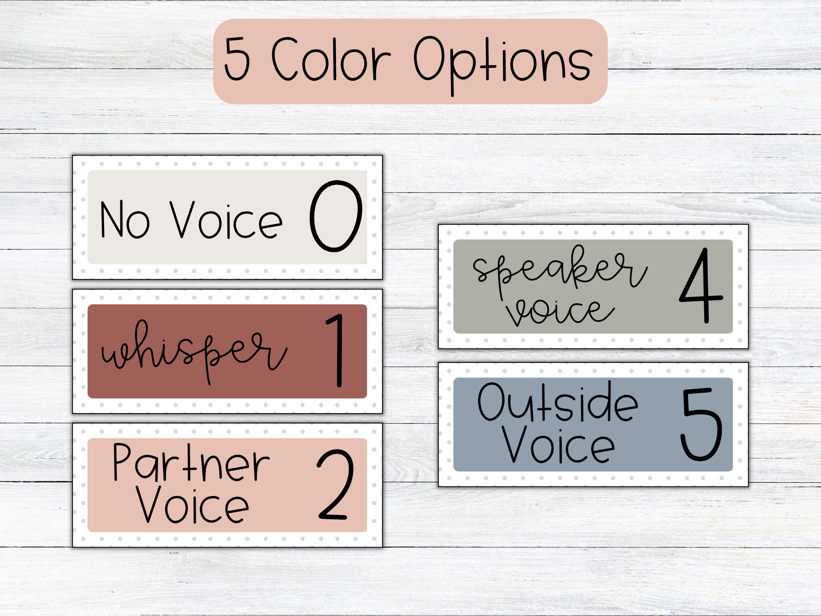 Boho Rainbow Voice Level Charts Noise Level Posters - Etsy