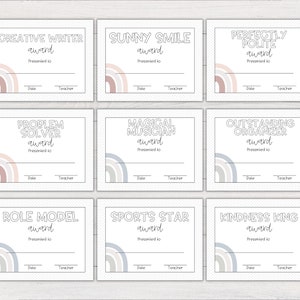 End of the Year Awards | Classroom Awards, Boho Rainbow Classroom, End ...