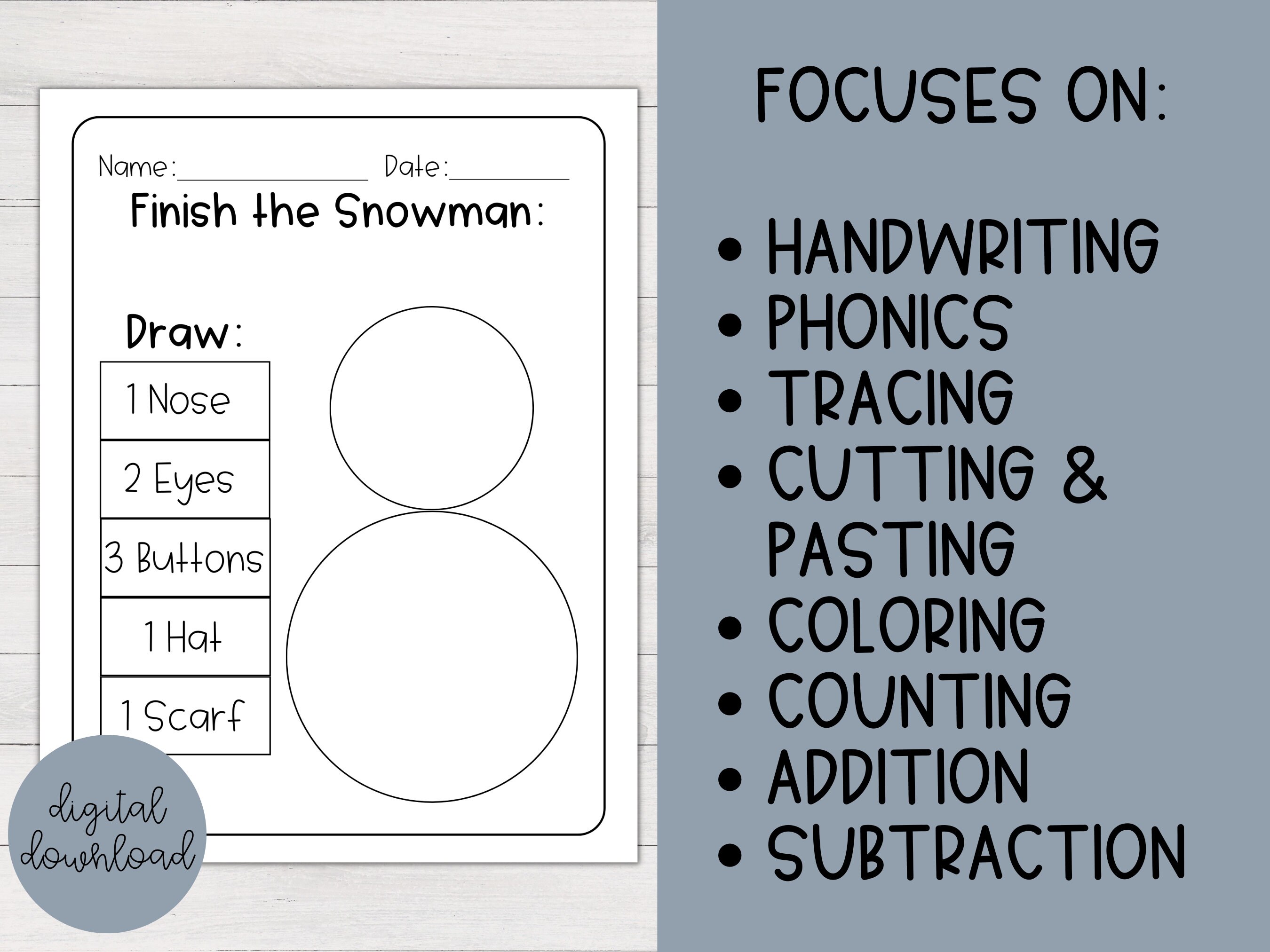 Winter Worksheet Bundle for Kindergarten and Preschool | Homeschool ...