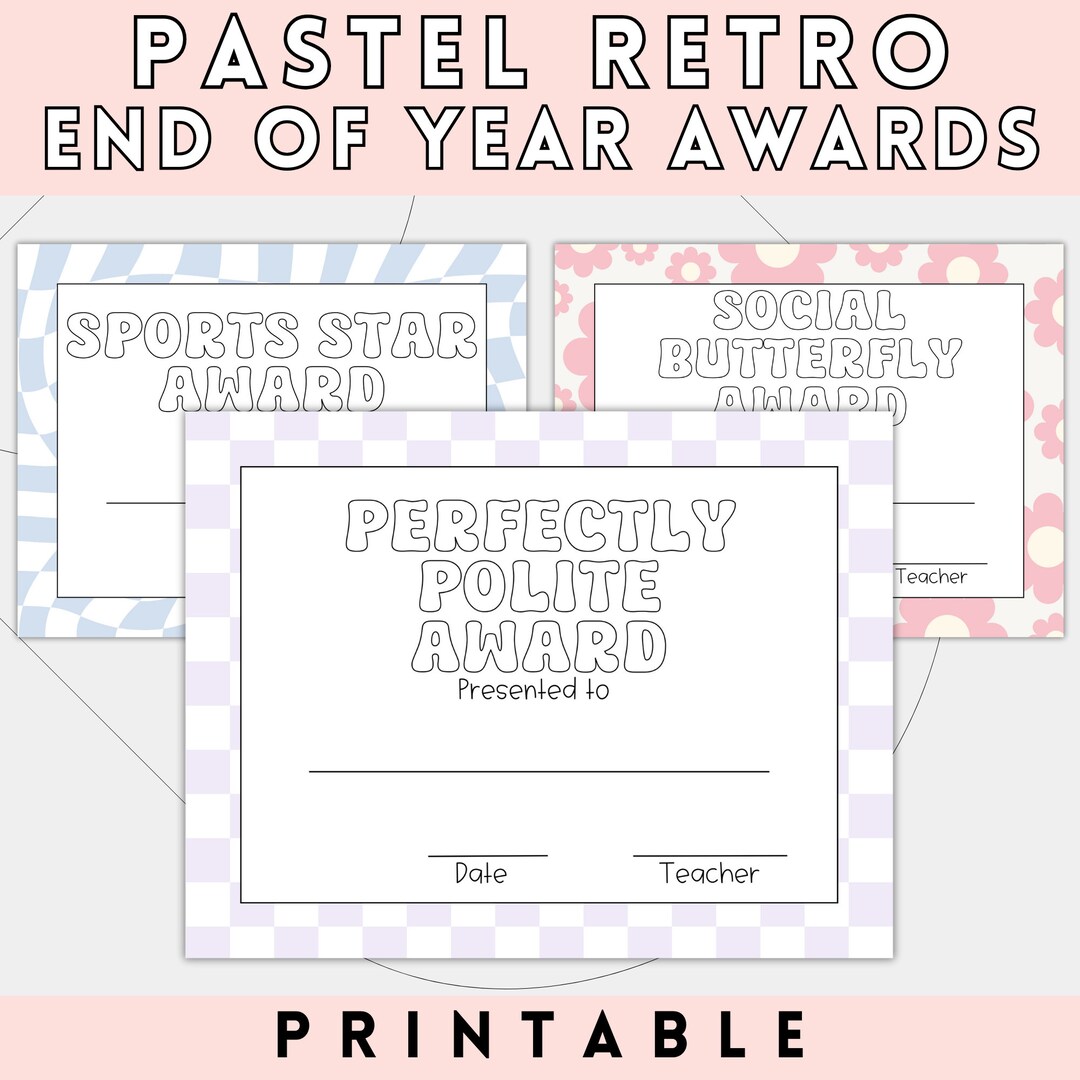 End of the Year Awards | Pastel Retro Classroom Awards, Retro Classroom ...