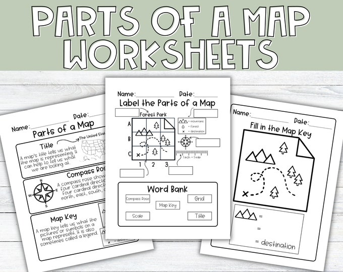 Printable Parts of a Map Worksheets | Map Worksheet, Homeschool ...