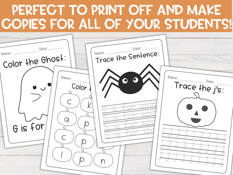 Halloween Worksheet Bundle Preschool and Kindergarten | Homeschool ...