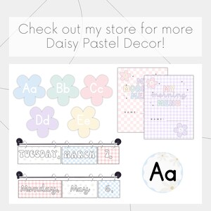 Daisy Pastel Desk Name Tags for Pastel Classroom Decor, Editable Desk ...