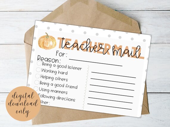 Printable Teacher Mail Fall Watercolor Back to School - Etsy