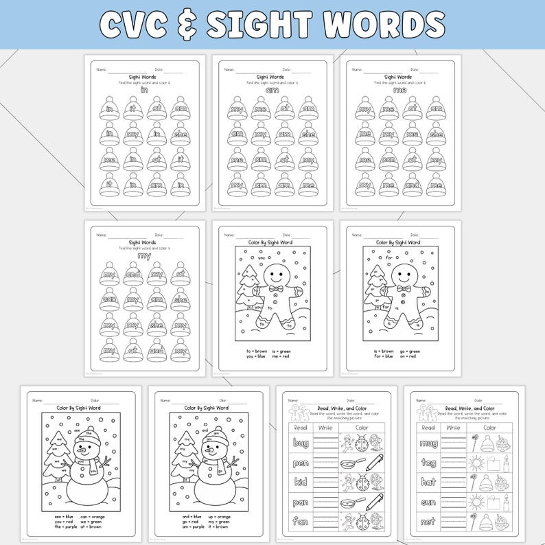 December No Prep Literacy Worksheets for Kindergarten | Winter Reading ...