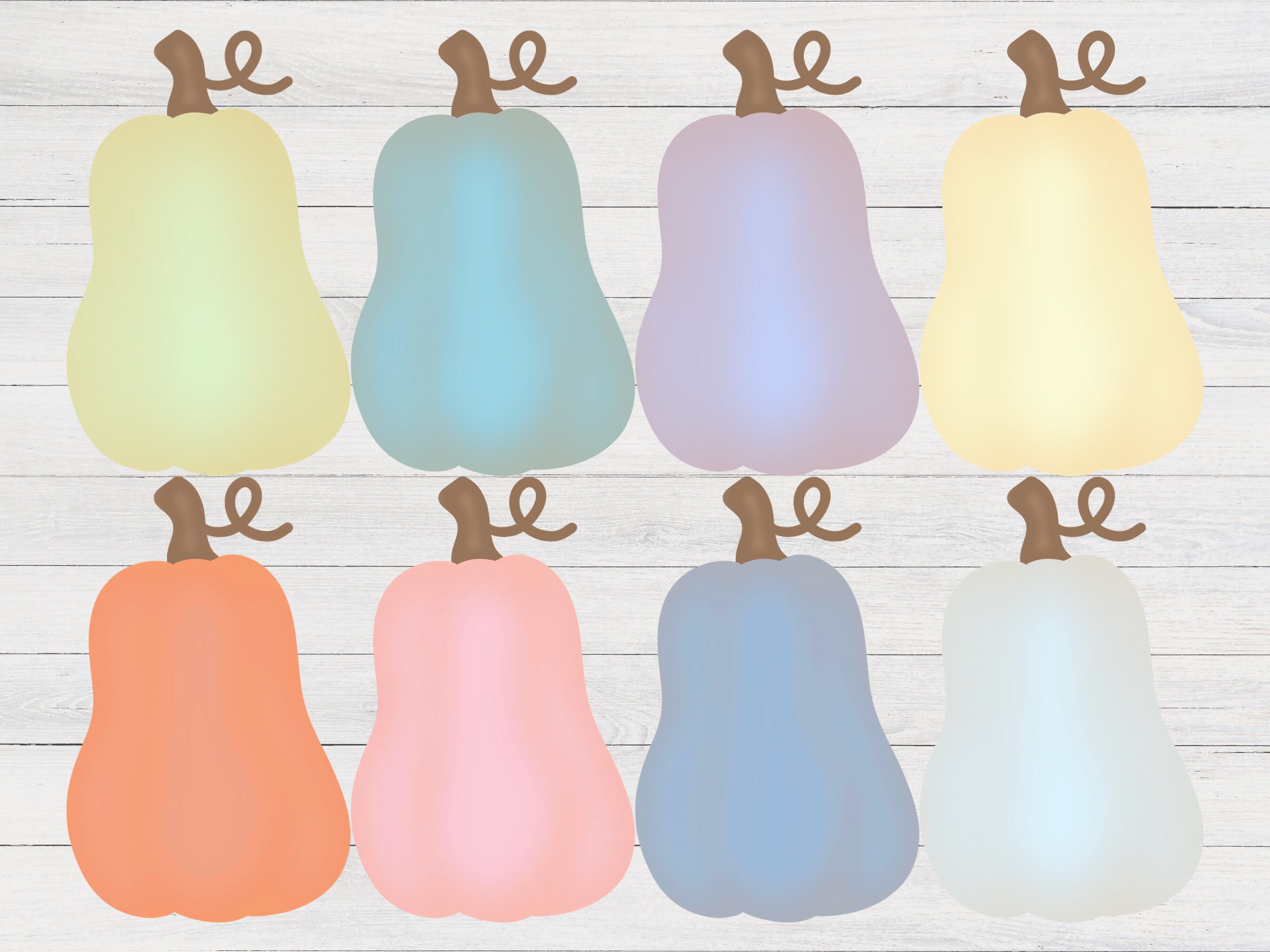 Pastel Rainbow Pumpkin Clipart Fall Clipart Thanksgiving - Etsy