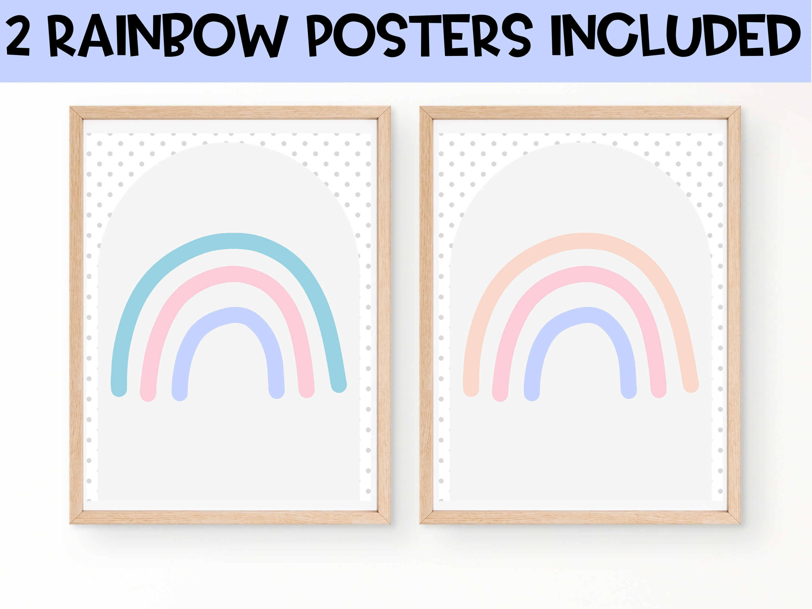 Pastel Rainbow Alphabet Posters Printable Wall Art Nursery - Etsy