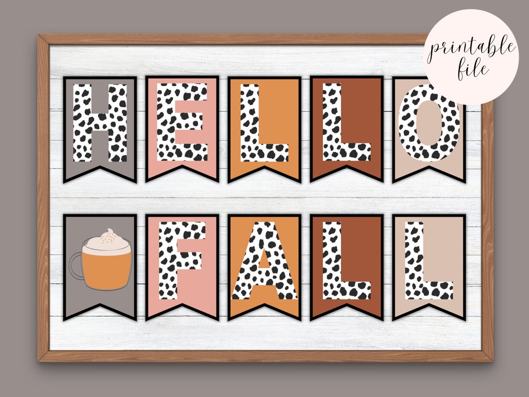 Hello Fall Classroom Banner | Bulletin Board Banner, Classroom Decor ...