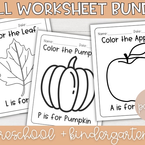 Apple Worksheets Homeschool Worksheet Bundle Preschool - Etsy