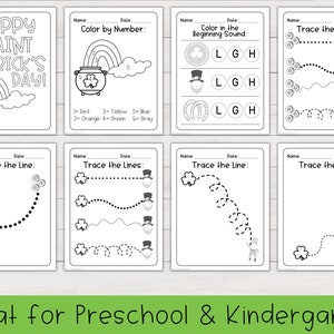 St Patrick's Day Worksheet Bundle | Preschool Worksheets, Kindergarten ...