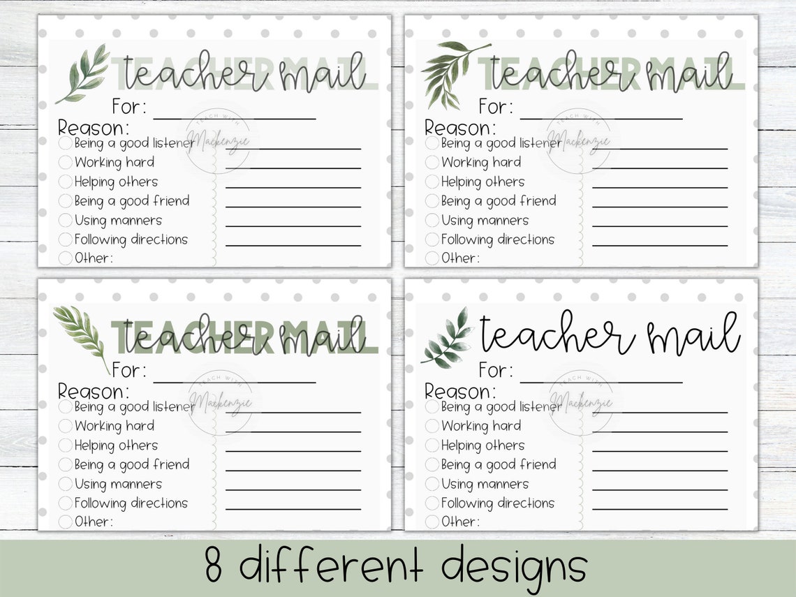 Printable Teacher Mail Modern Greenery Back to School - Etsy