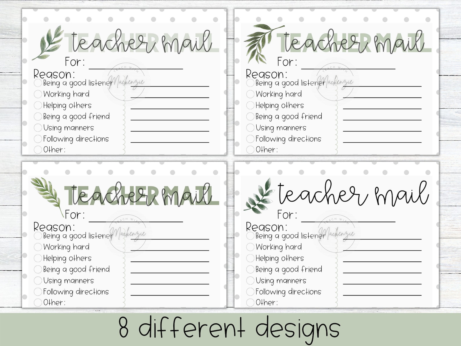 Printable Teacher Mail Modern Greenery Back to School - Etsy