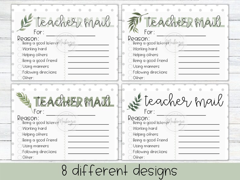 Printable Teacher Mail | Modern Greenery, Back to School, Teacher ...