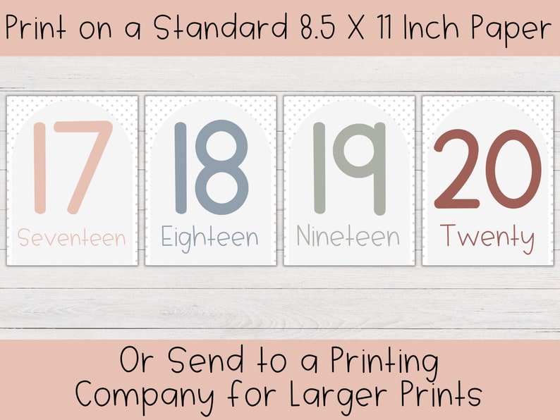 Boho Rainbow Number Posters Classroom Decor Classroom - Etsy