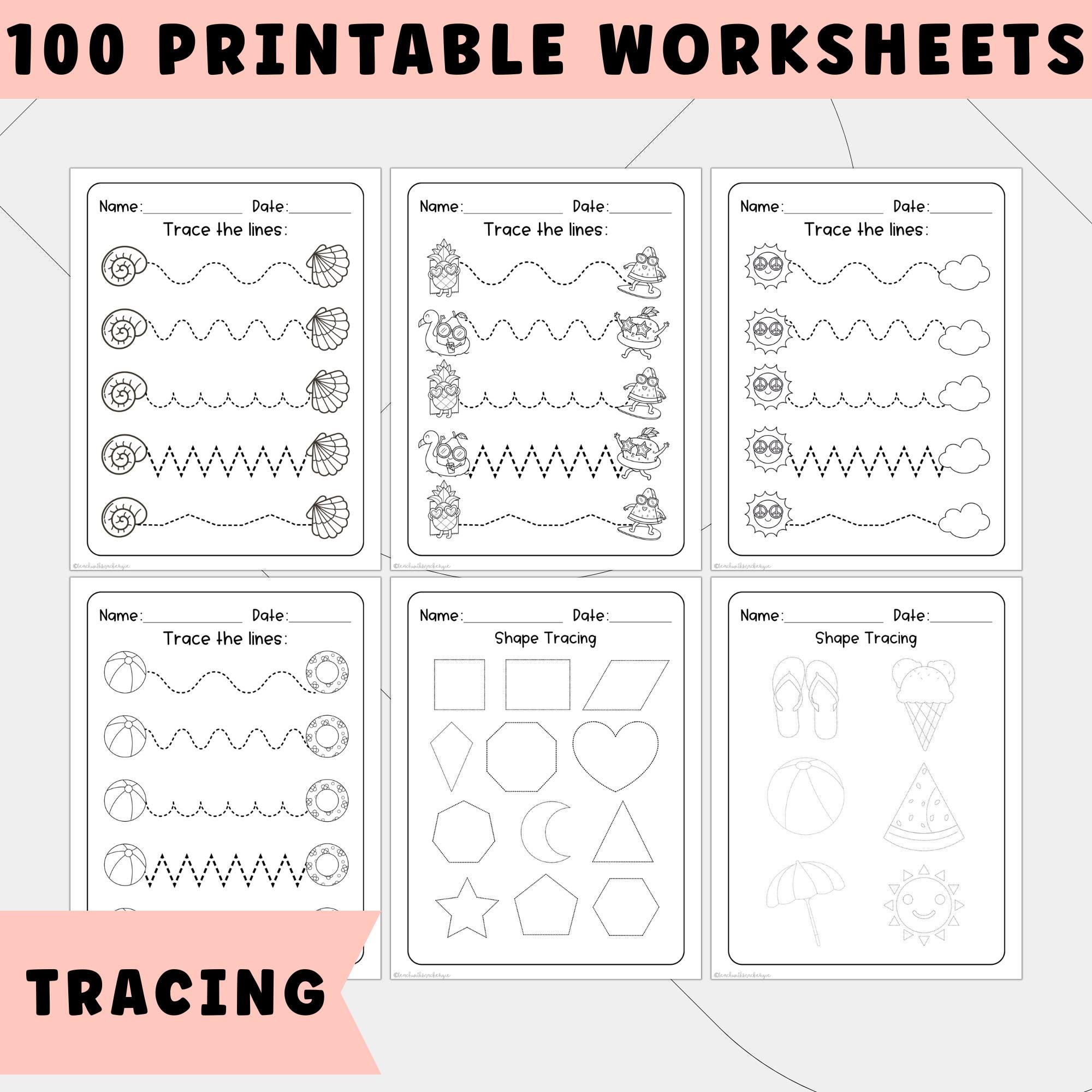 Summer Review Worksheets for Preschool and Kindergarten Prep ...