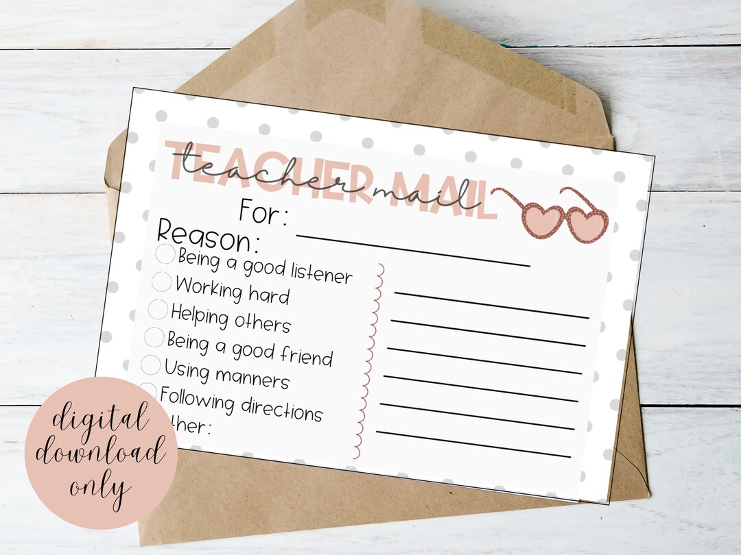 Valentine's Day Teacher Mail | Printable Teacher Mail, Teacher ...