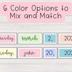 Pastel Rainbow Flip Calendar Cards | Pocket Chart Cards, Classroom ...