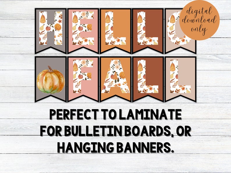 Hello Fall Classroom Banner | Bulletin Board Banner, Classroom Decor ...