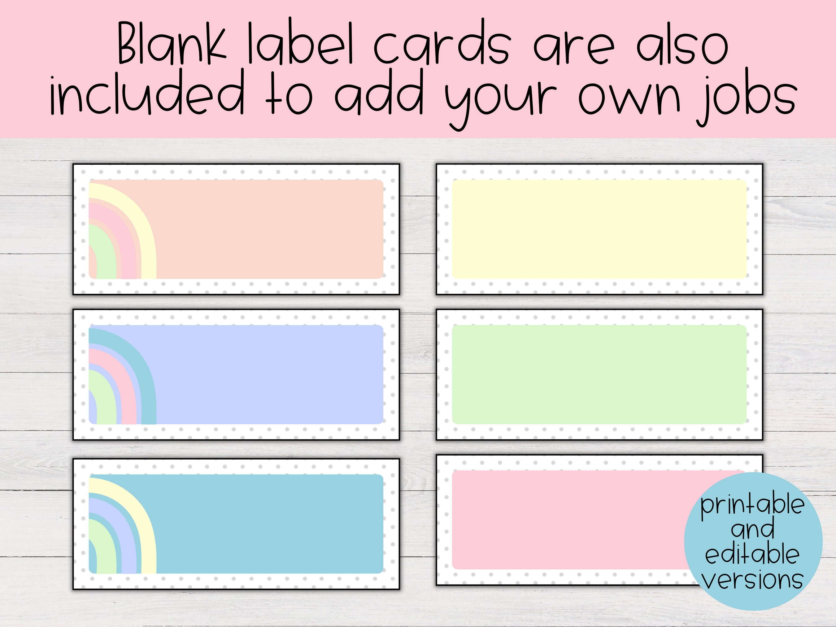 Pastel Rainbow Classroom Jobs Classroom Job Labels, Editable Classroom ...