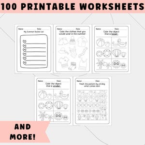 Summer Review Worksheets for Preschool and Kindergarten Prep ...