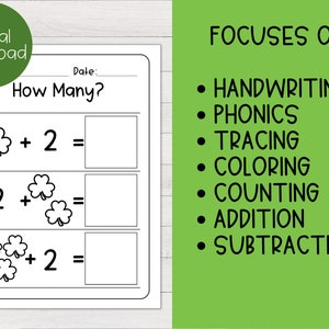 St Patrick's Day Worksheet Bundle | Preschool Worksheets, Kindergarten ...
