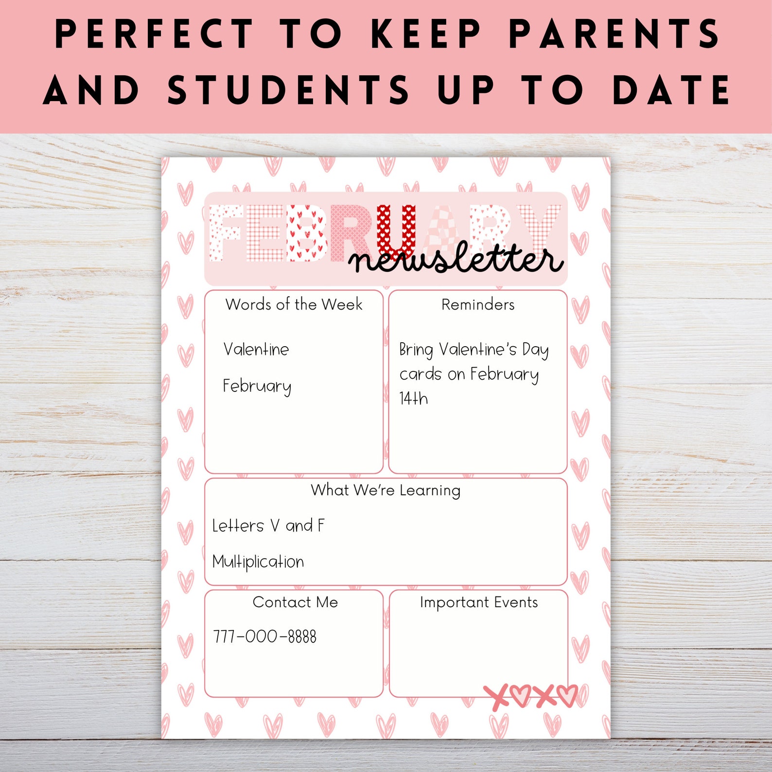 February Classroom Newsletter | Valentines Day Newsletter, Editable ...