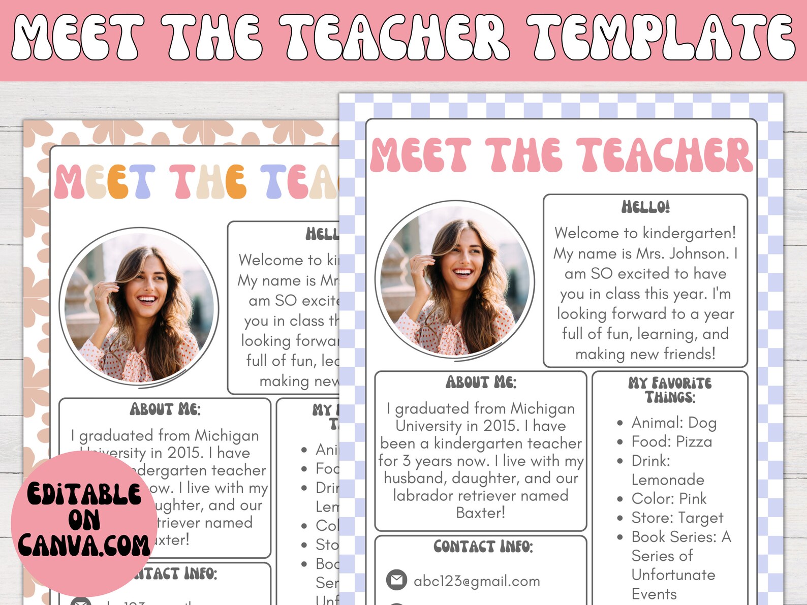 Retro Meet the Teacher Template Groovy Meet the Teacher Template ...