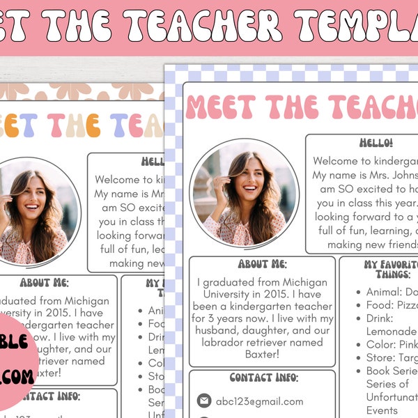 Meet the Teacher Template - Etsy