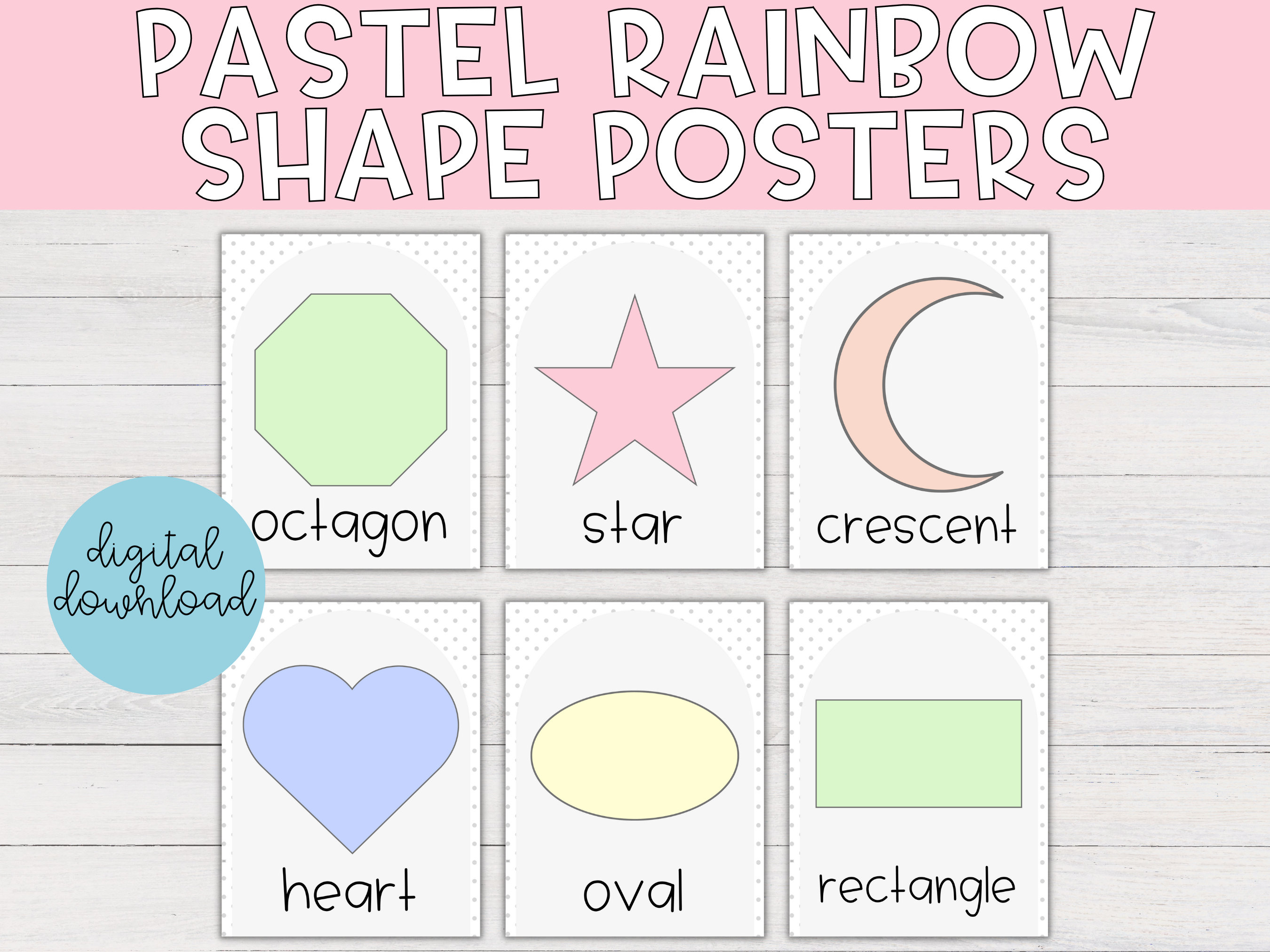 Pastel Rainbow Shape Posters | Classroom Decor, Educational Posters ...