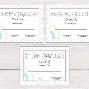 End of the Year Awards | Classroom Awards, Pastel Rainbow Classroom ...