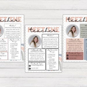 Editable Meet the Teacher Template | Boho Rainbow | Back to School ...