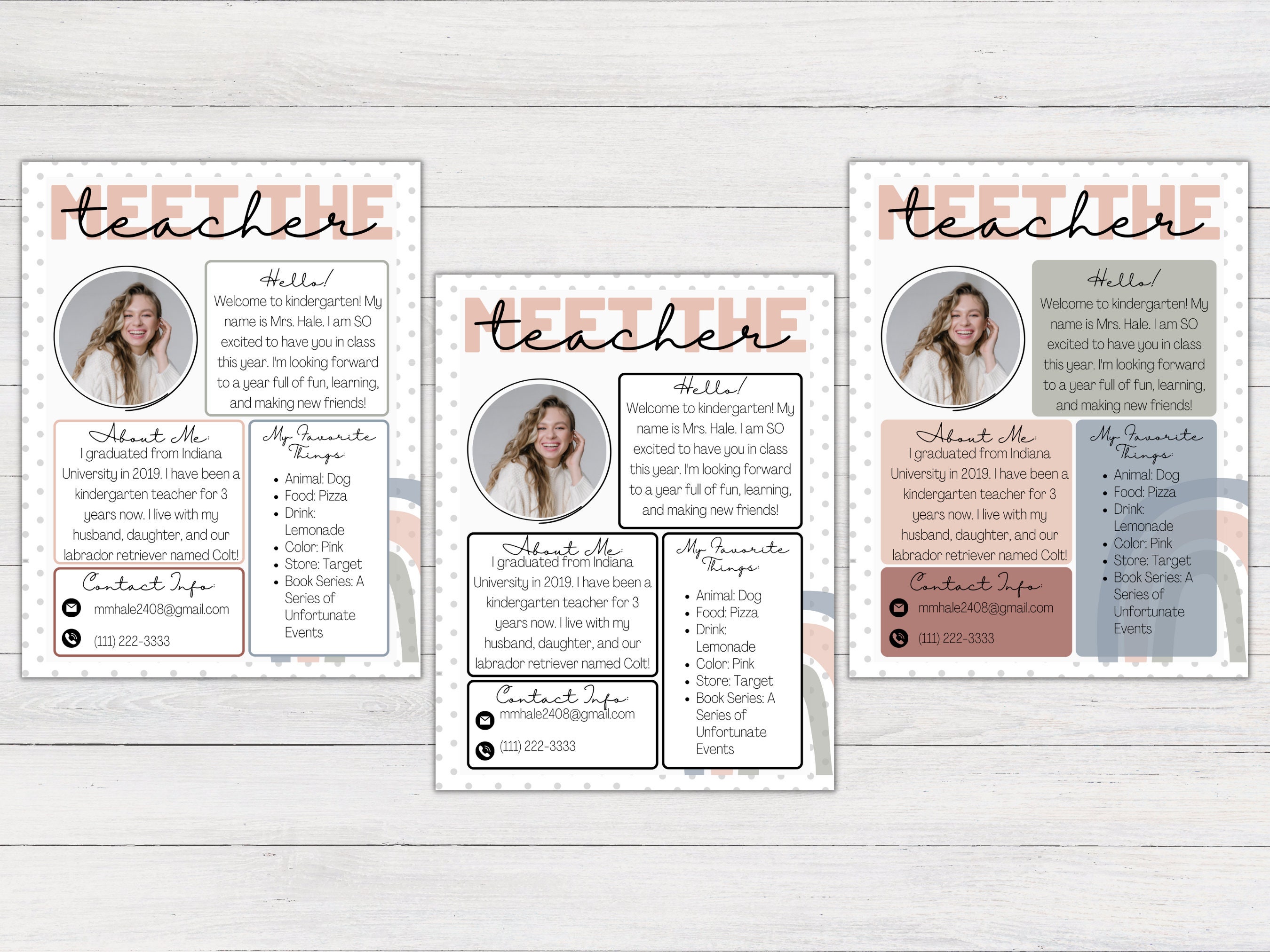 Editable Meet the Teacher Template Boho Rainbow Back to - Etsy